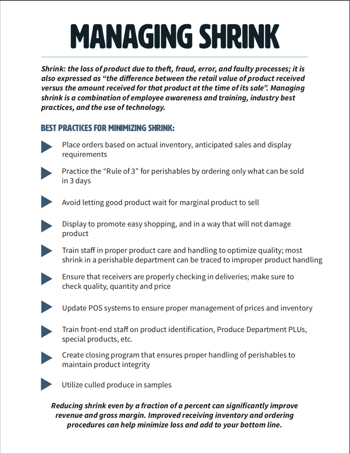 Managing Shrink | VT Farm to Plate