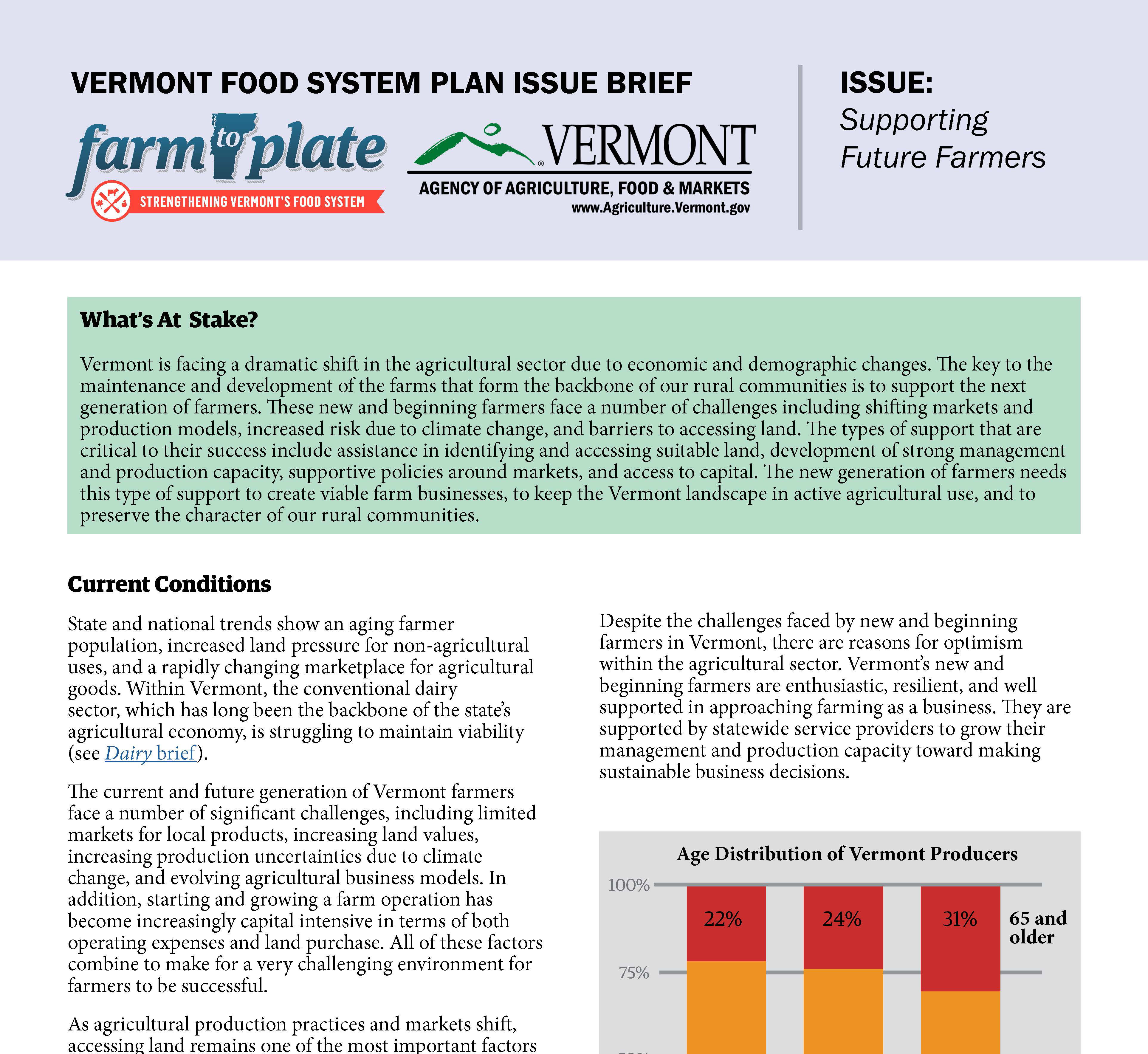 ISSUE: Supporting Future Farmers | VT Farm to Plate