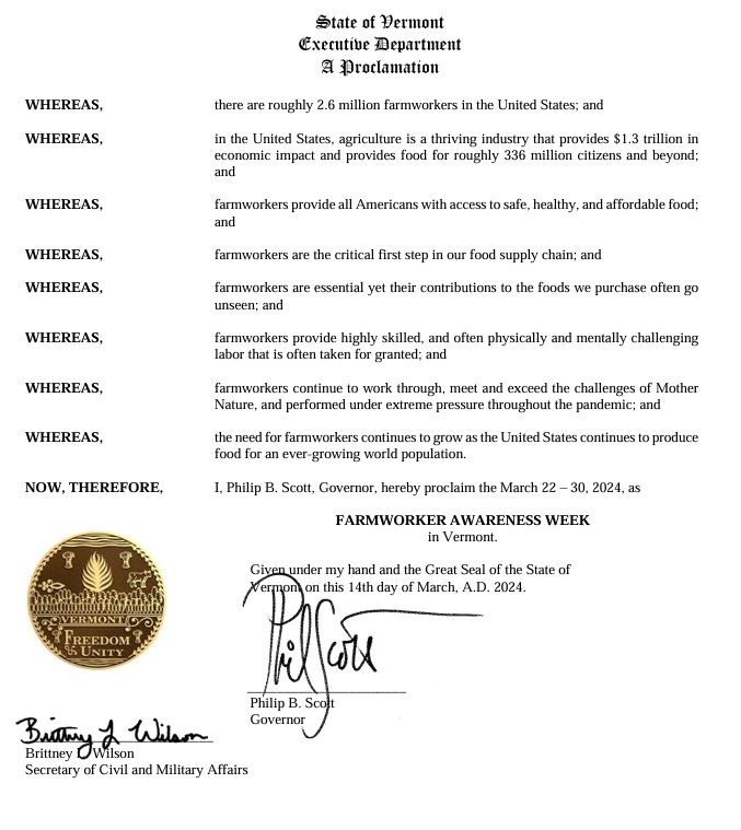 2024 Farmworker Awareness Week in Vermont | VT Farm to Plate